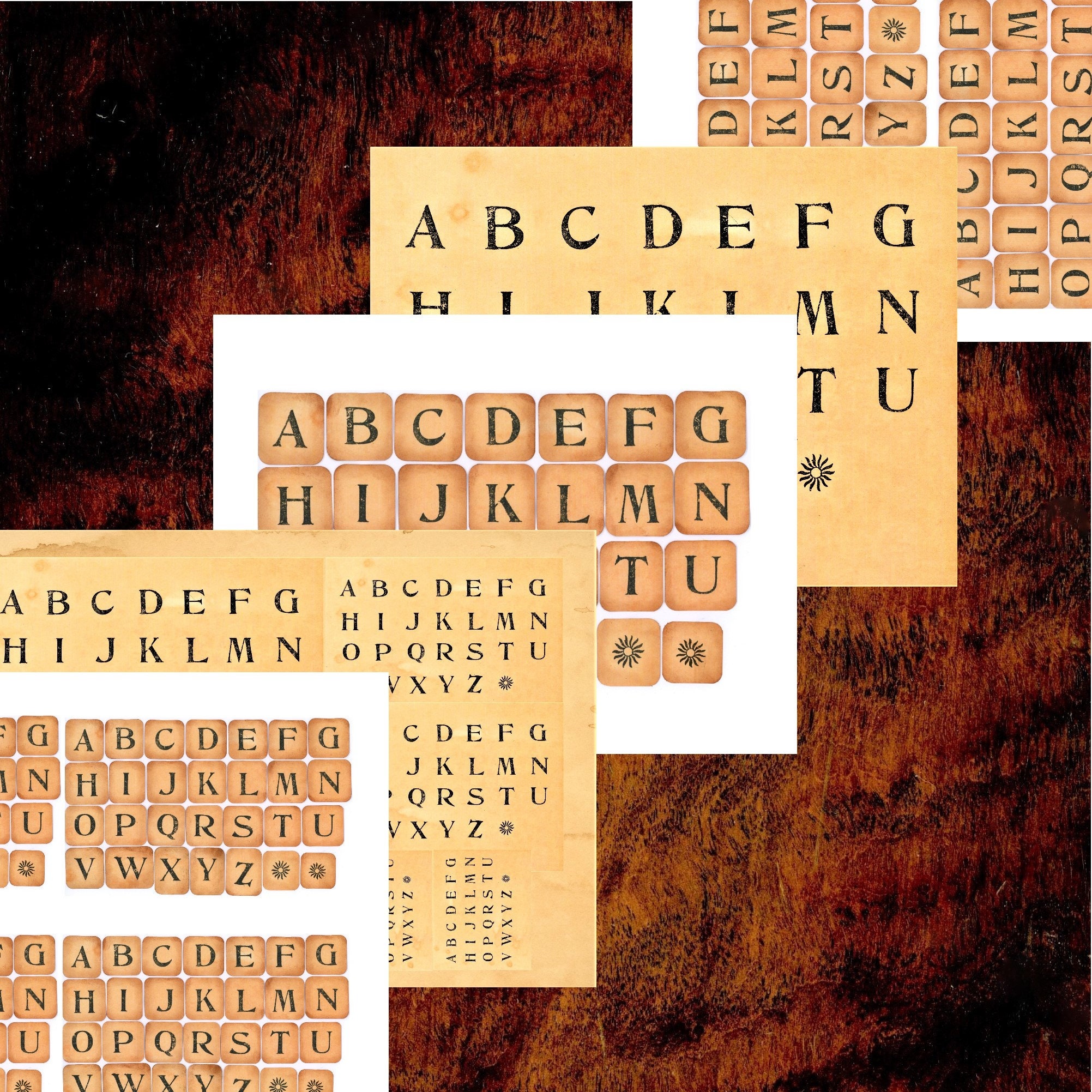 Stamped Alphabet, Digital Back to School Kit, Handprinted Letters for ...