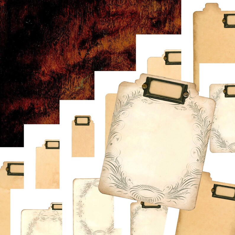 Digital File Folder Dividers With Metallic Name Plates and | Etsy