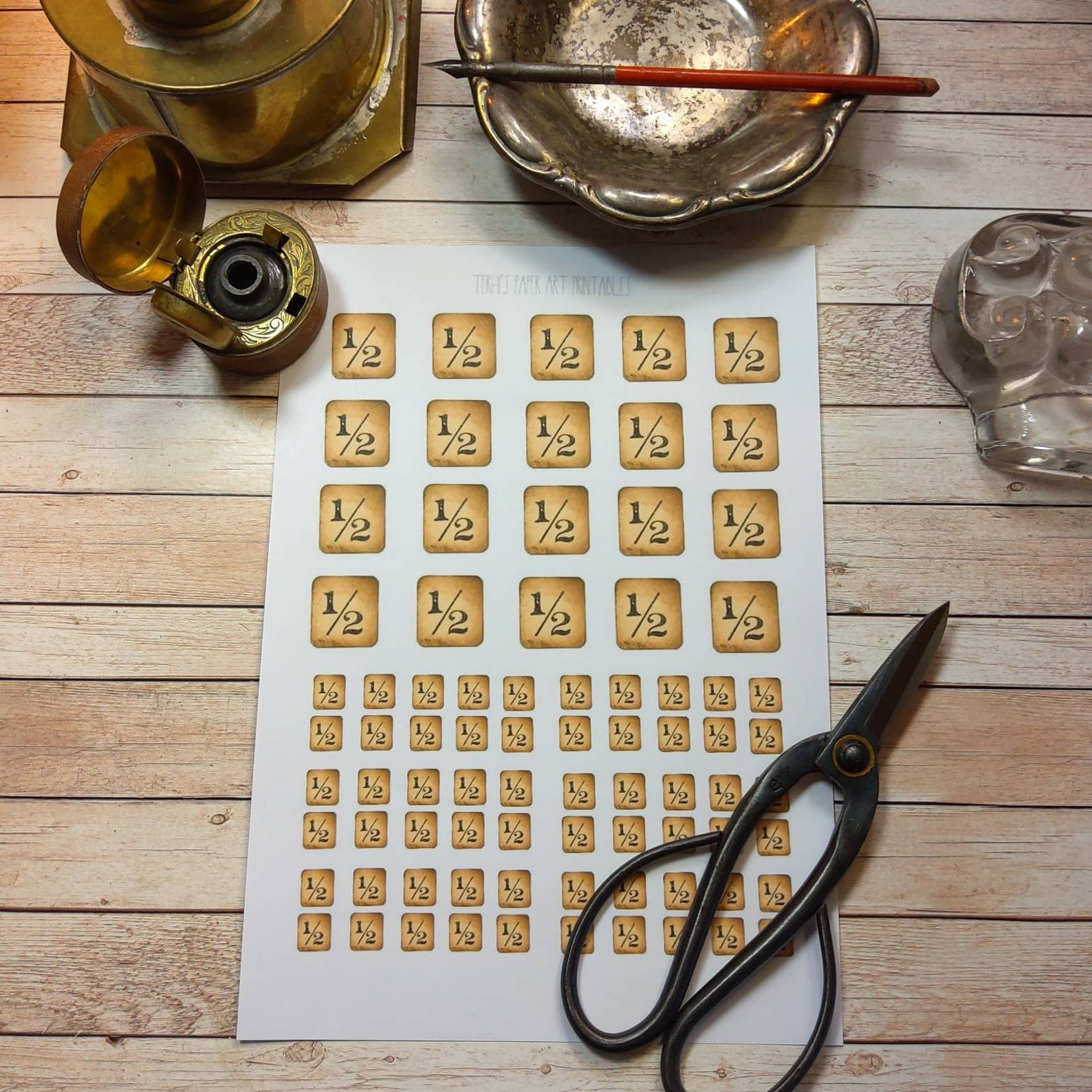 Stamped Numbers, Digital Paper Kit, Antique Hand Stamped Worn Numbers ...