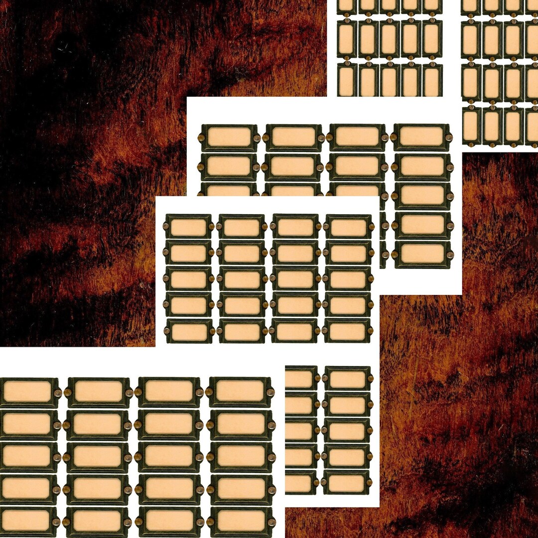 Metallic Looking Name Plates, Digital Paper Kit for Junkjournaling ...