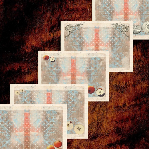 Apple Orchard digital paper kit junk journal pages | Etsy