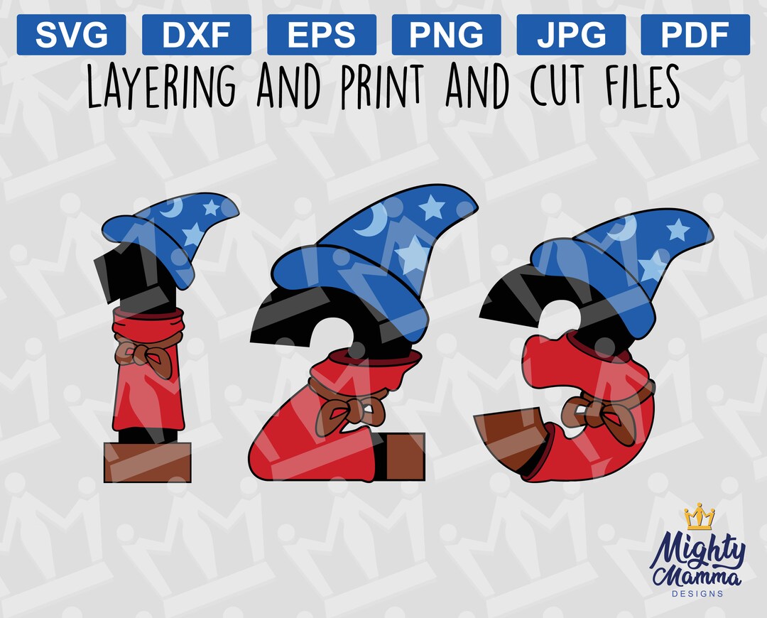 1 2 3 Wizard Sorcerer SVG for 1st Birthday or Trip. for Printer or ...