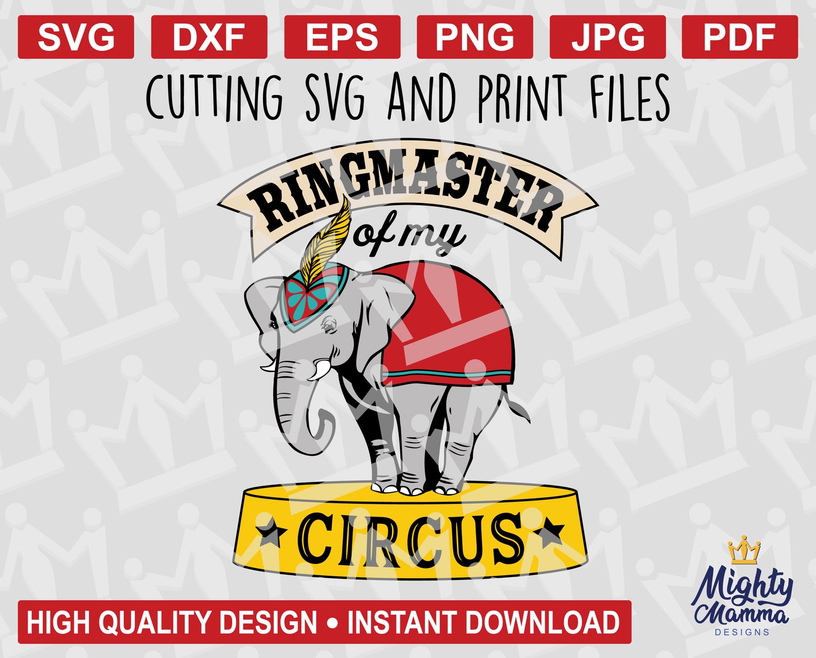 Ringmaster of My Circus - Funny Circus Elephant SVG PNG JPG | Layered ...