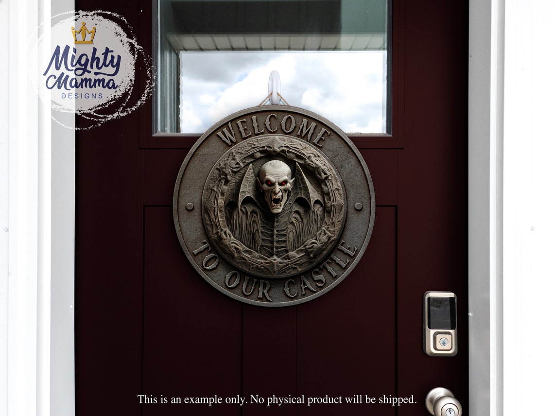Welcome to Our Castle Vampire Round Door Hanger Sign PNG Design for ...