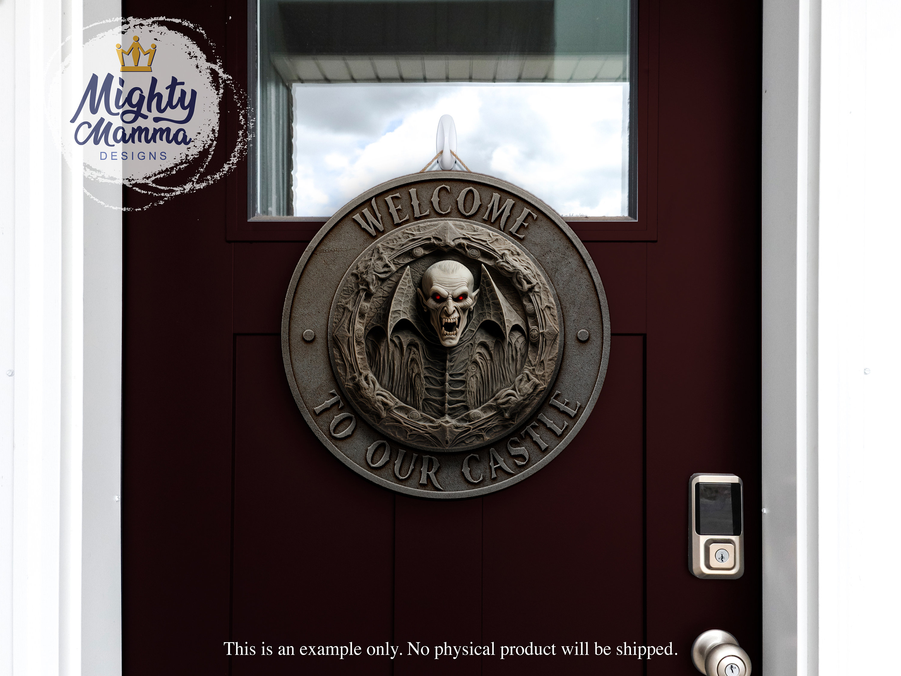 Welcome to Our Castle Vampire Round Door Hanger Sign PNG Design for ...