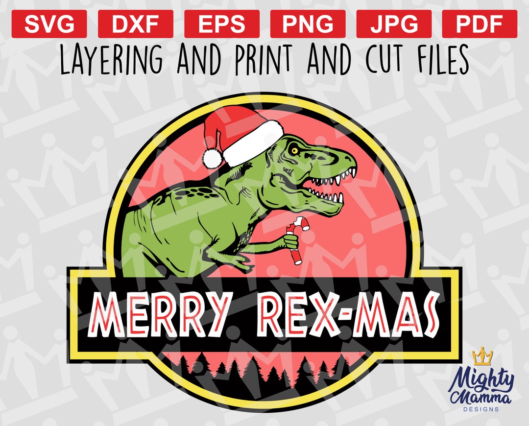 Merry Rex-mas PNG & SVG Design | Jurassic Dinosaur Christmas File | for ...