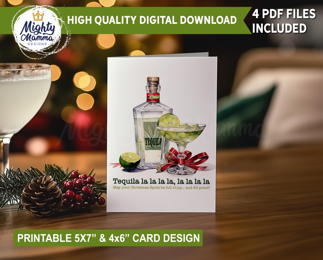 Printable Funny Tequila Christmas Card | Adult Humor Card Download ...