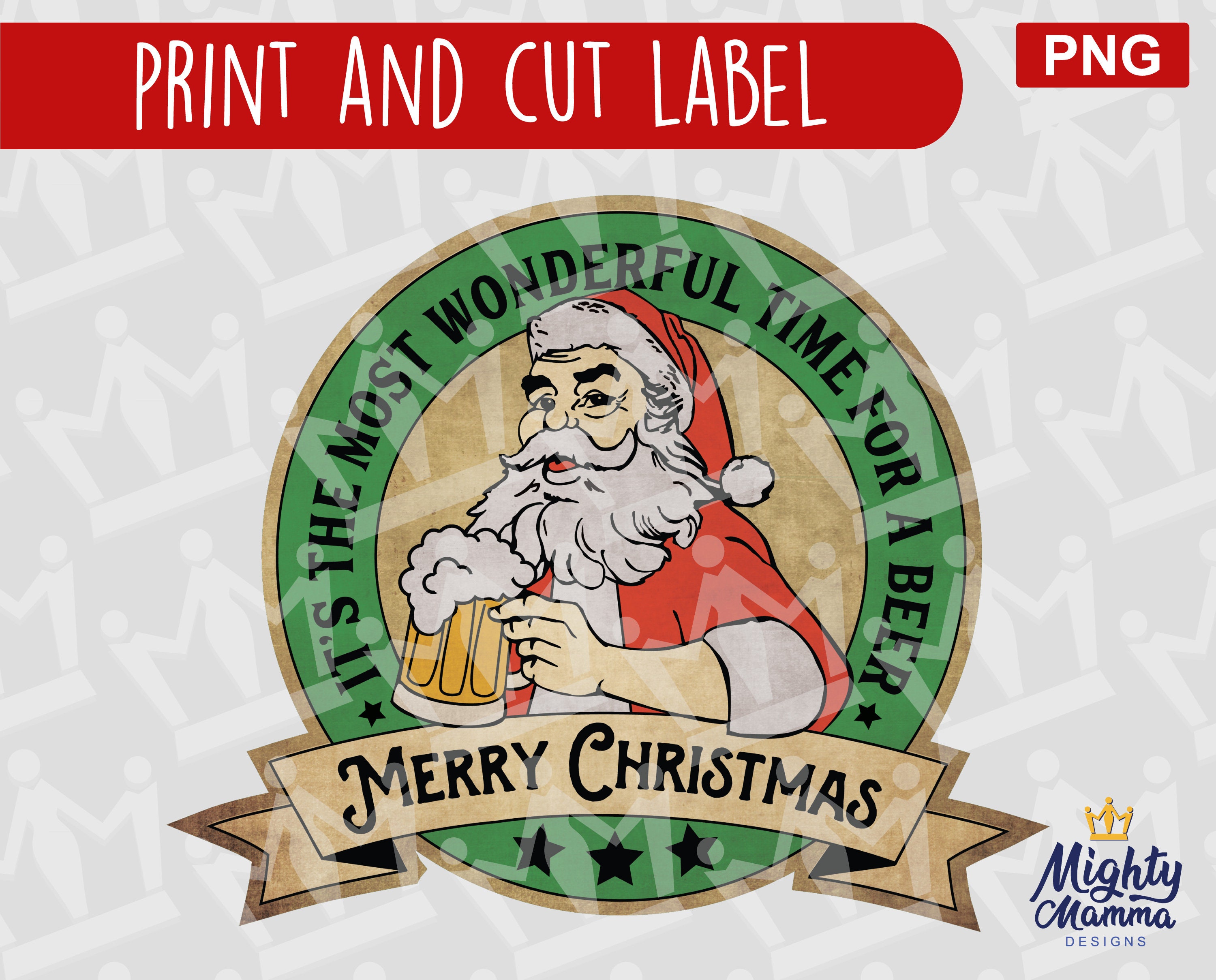 SANTA CLAUS Beer Label PNG - Most Wonderful Time for a Beer. for ...