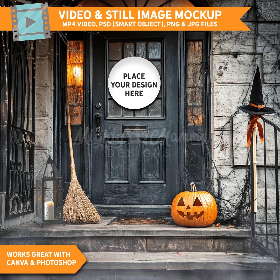 Round Door Hanger Sign MP4 Video, PSD & Still PNG Editable Mockup ...