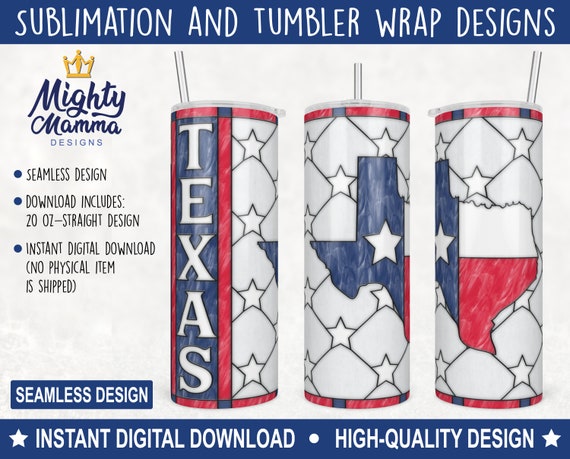 Texas State Flag Stained Glass Map 20oz Tumbler Wrap for - Etsy