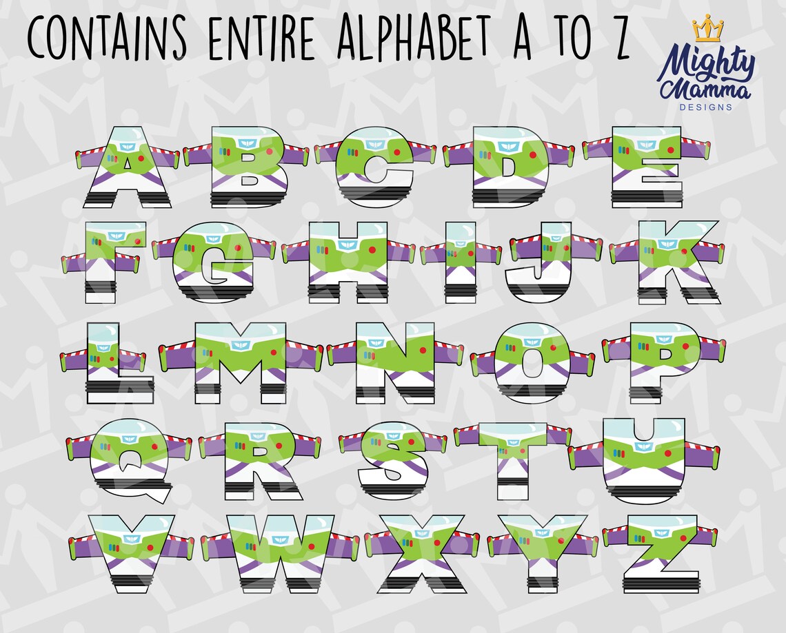 Toy SPACE RANGER Alphabet Font Letters PNG - for Birthday Shirts, Signs ...