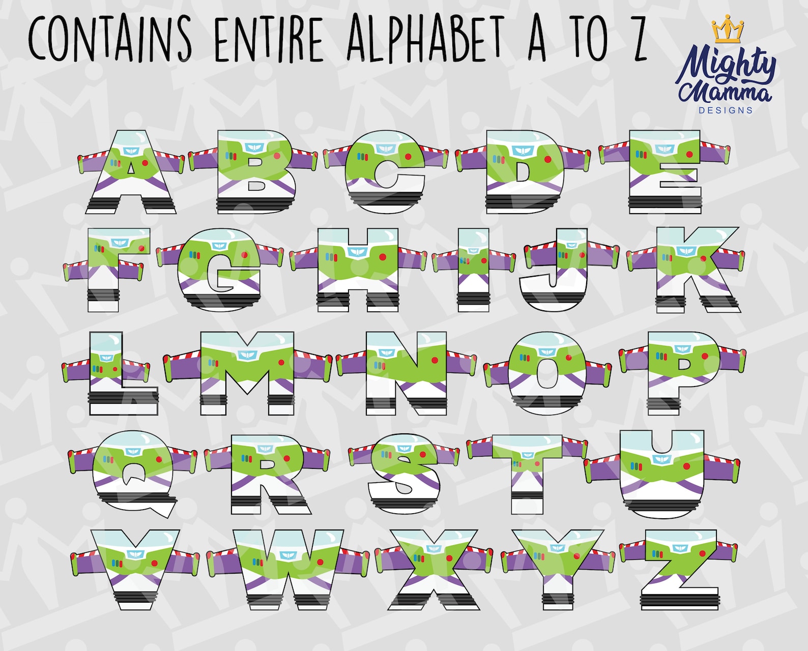 Toy SPACE RANGER Alphabet Font Letters PNG - for Birthday Shirts, Signs ...