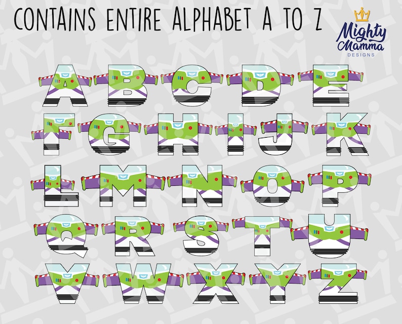 Toy SPACE RANGER Alphabet Font Letters PNG - for Birthday Shirts, Signs ...