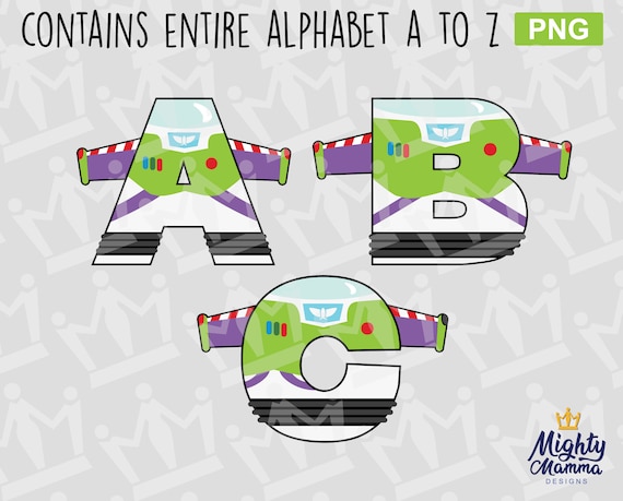 Toy SPACE RANGER Alphabet Font Letters PNG For Birthday | Etsy