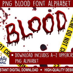 Blood Alphabet PNG Font - for Use With Mighty Mamma Designs Blank Crime ...