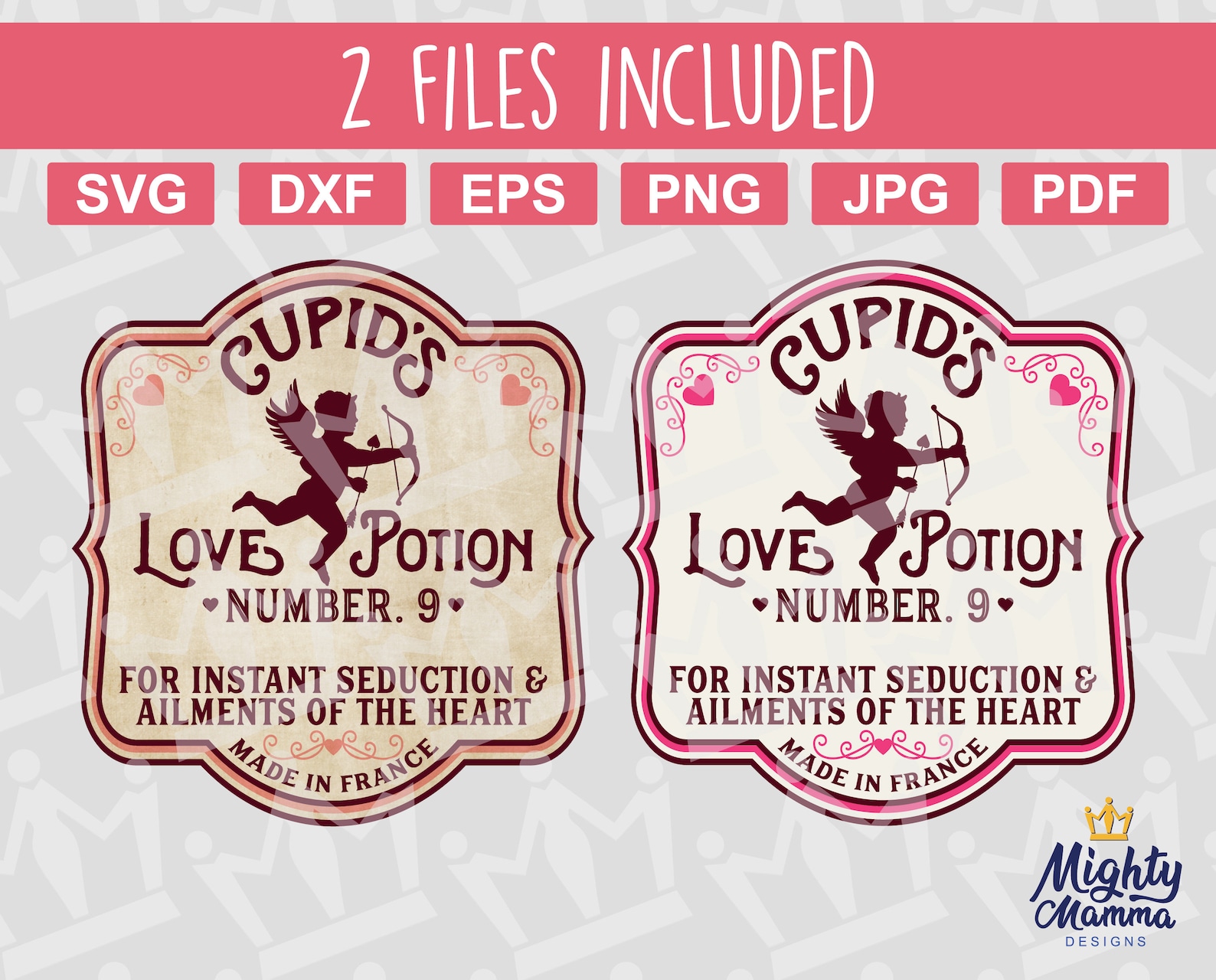 Cupid's Love Potion Number 9 SVG PNG Label - Clip Art Cupid Valentine's ...