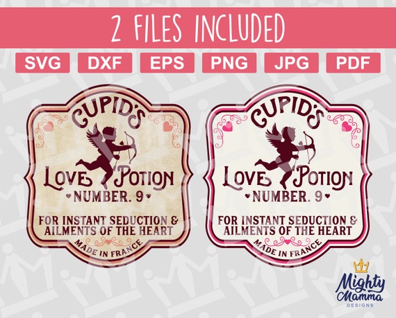Cupid's Love Potion Number 9 SVG PNG Label Clip Art | Etsy