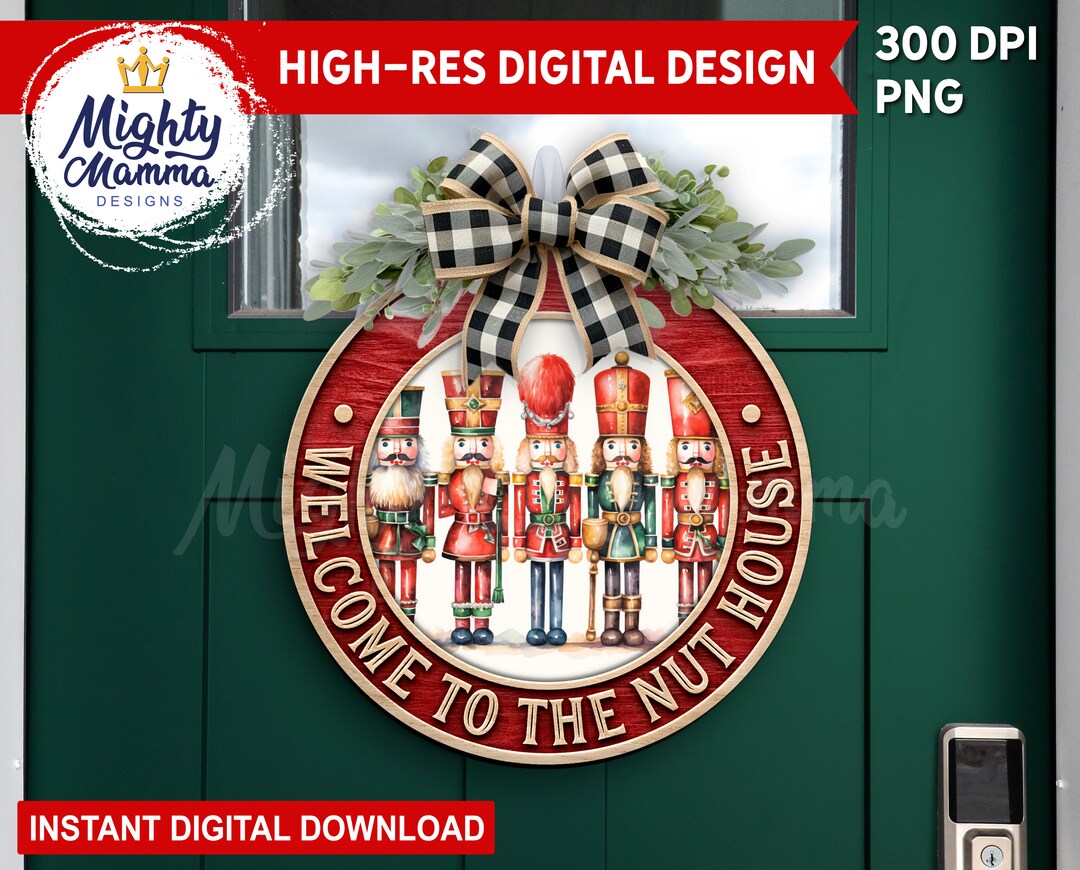 Welcome to the Nut House 3D Effect Carved Wood Nutcracker - Etsy Canada