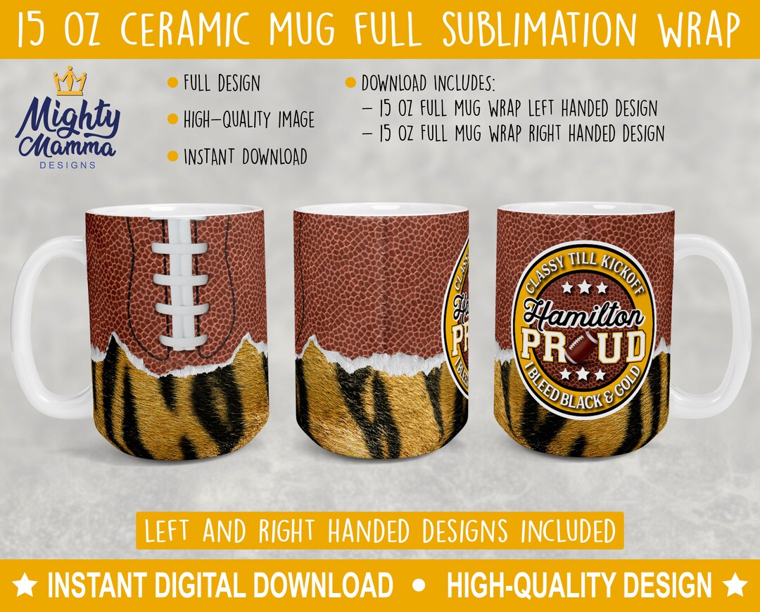 Hamilton Proud - I Bleed Black & Gold Wrap Designs for 15oz Ceramic Mug ...