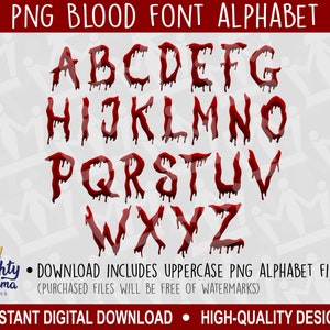 Blood Alphabet PNG Font - for Use With Mighty Mamma Designs Blank Crime ...