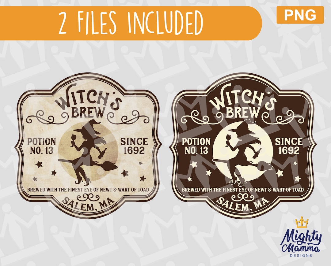 Witch's Brew Drink Label PNG - Witches Witch Halloween Booze Liquor ...