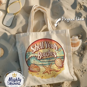 Shell Yeah Beaches PNG Design | for Print, Sublimation, DTF | Retro ...