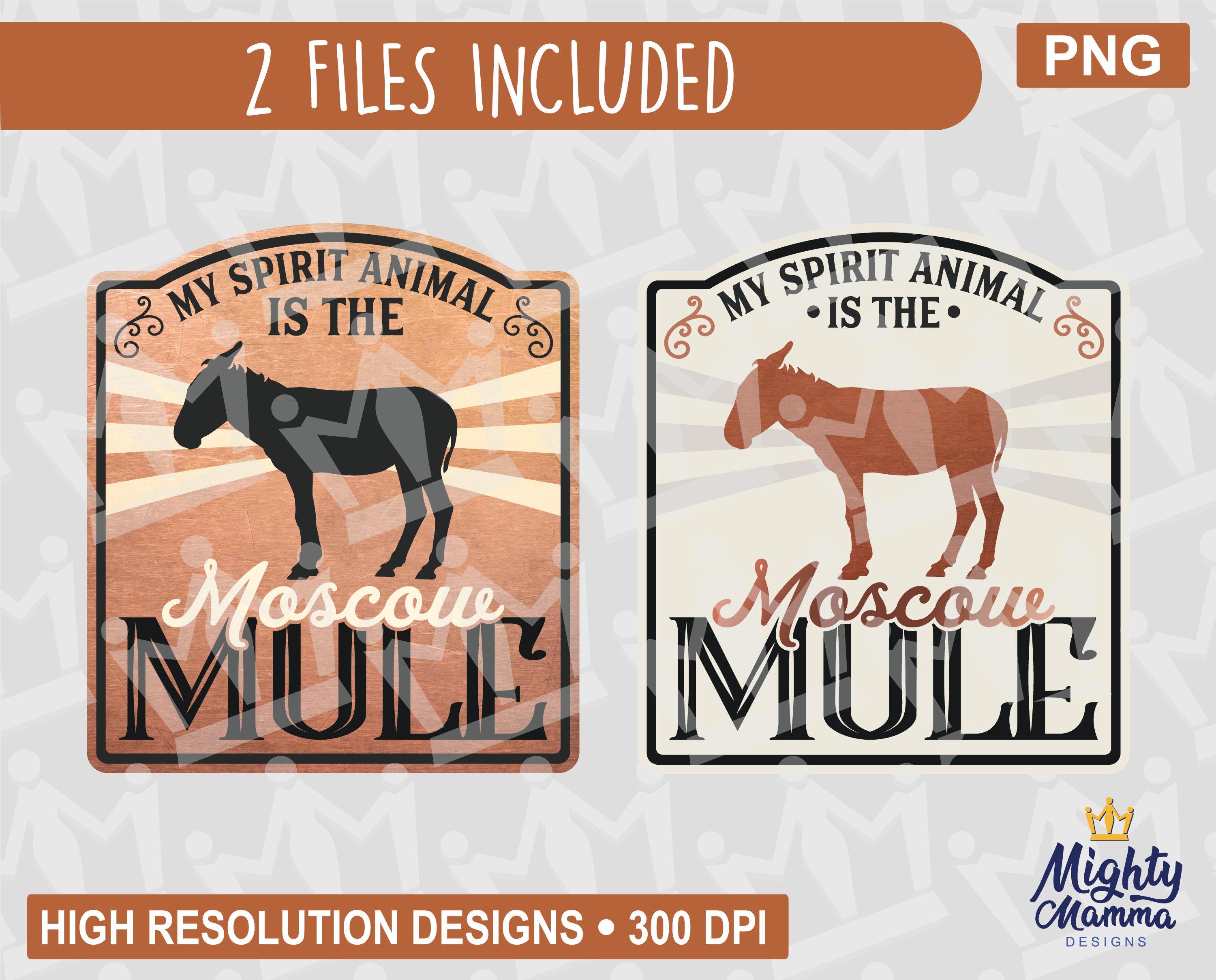 My Spirit Animal is the Moscow Mule Cocktail Drink Label PNG | Etsy