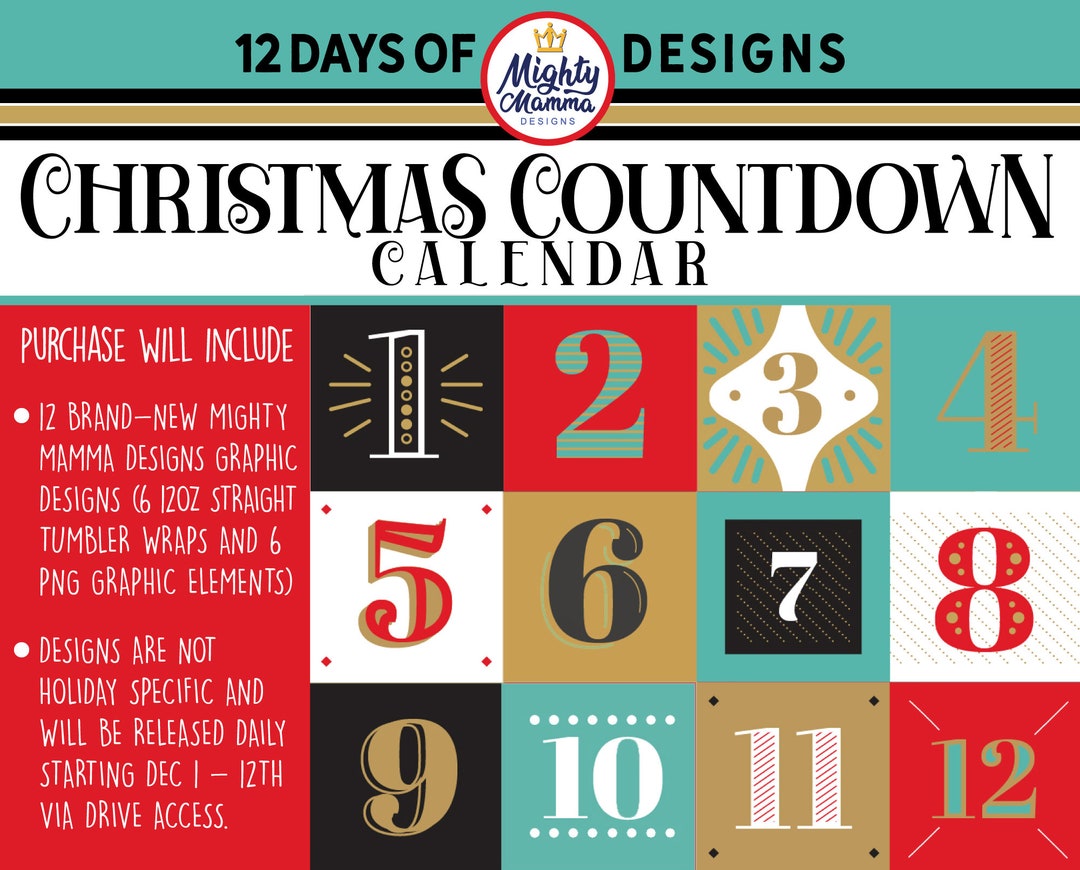 Mighty Mamma 12 Days of Designs Christmas Countdown Calendar 2022 New ...