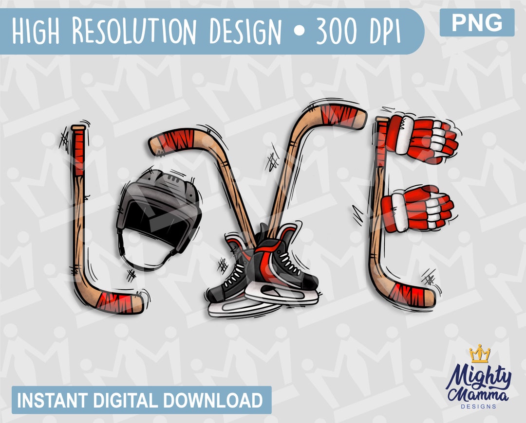 Love Hockey PNG Graphic Design Art. for Print, Sublimation, DTF, Mom ...