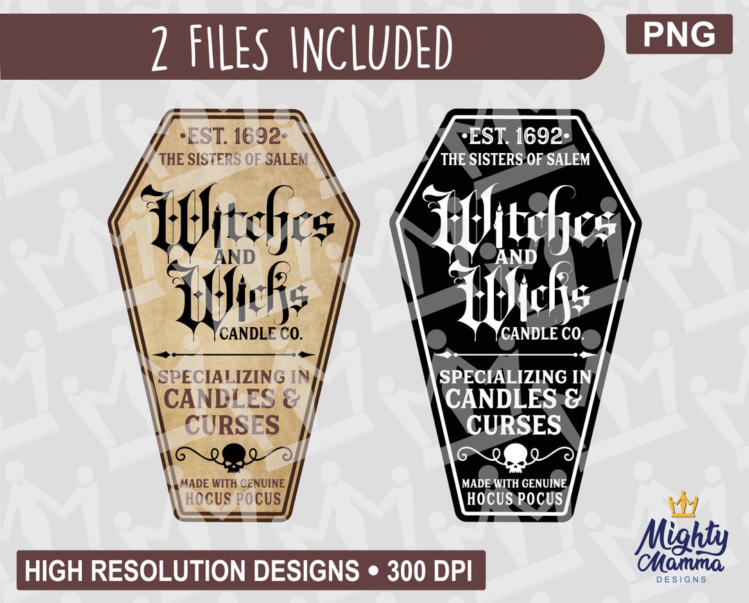 Witches and Wicks Candle Co. Label PNG - Salem Sisters Witches Witch ...