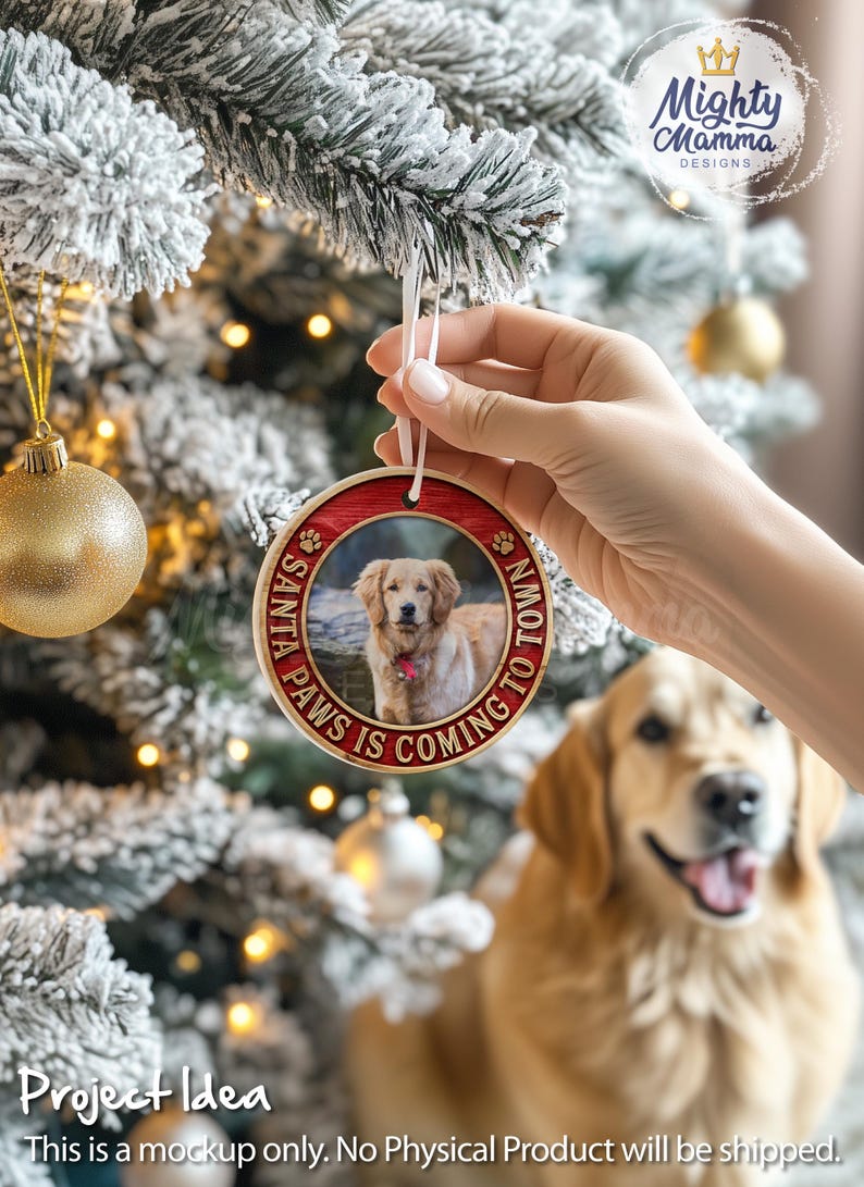 Santa Paws is Coming to Town PNG Design File for Sublimation | Round ...