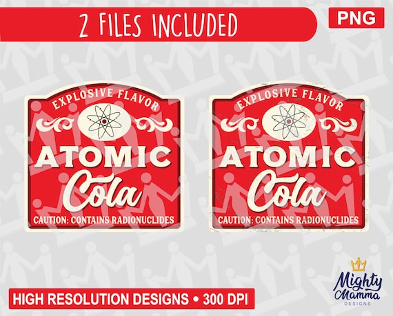 Atomic COLA Label PNG Explosive Flavour Funny Radioactive - Etsy India