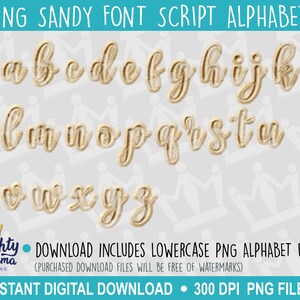 Sandy Script Font PNG: Beach Alphabet & Numbers (digital Download) - Etsy