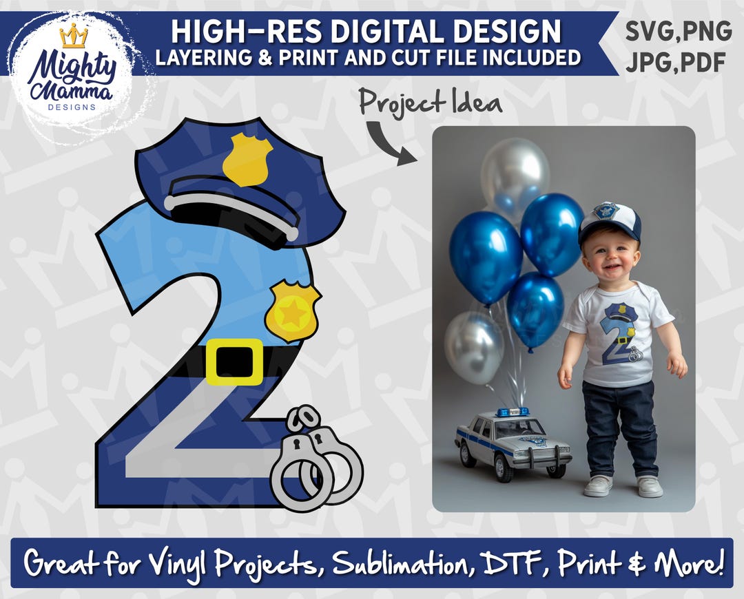 Police Officer # 2 SVG & PNG - Number Two Police Design for Second ...