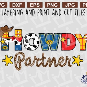 Toy Cowboy Howdy Partner Rope Design - SVG Png. Use With Printer or ...