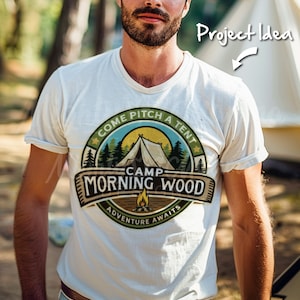 Camp Morning Wood PNG File | for Print, Sublimation, DTF | Retro, Funny ...