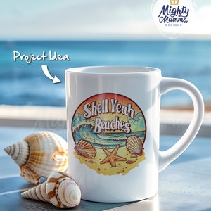 Shell Yeah Beaches PNG Design | for Print, Sublimation, DTF | Retro ...