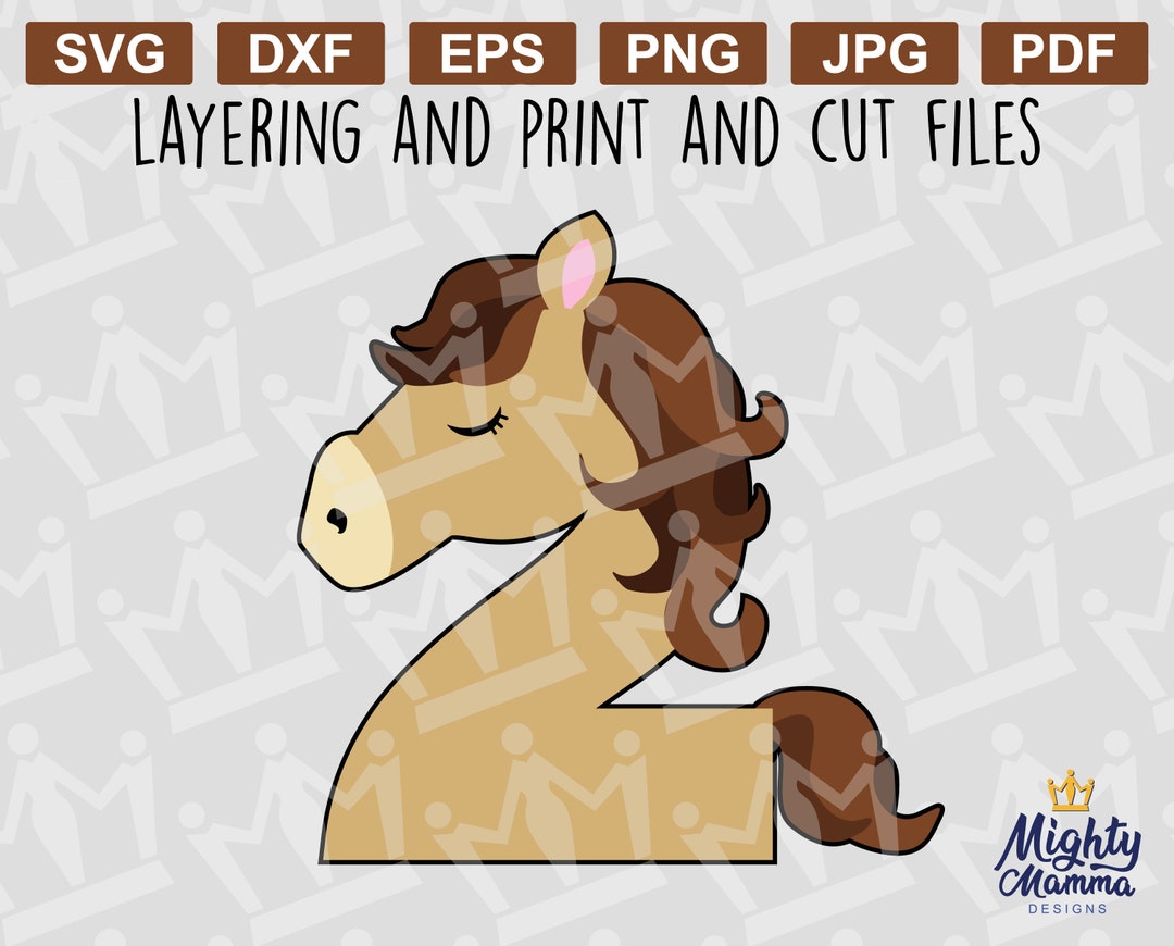 Horse # 2 SVG - Number Two, Great for a Second Birthday, Horse, PNG for ...