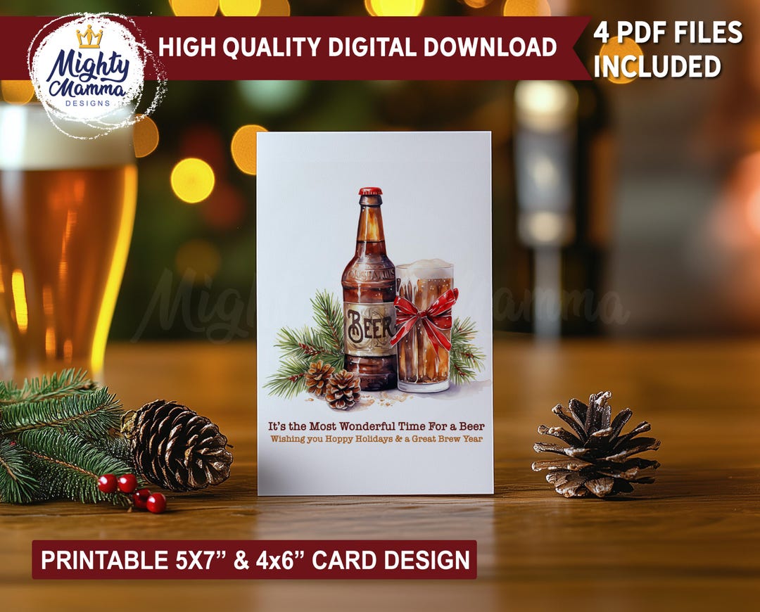 Printable Funny Beer Christmas Card | Adult Humor Card Download ...