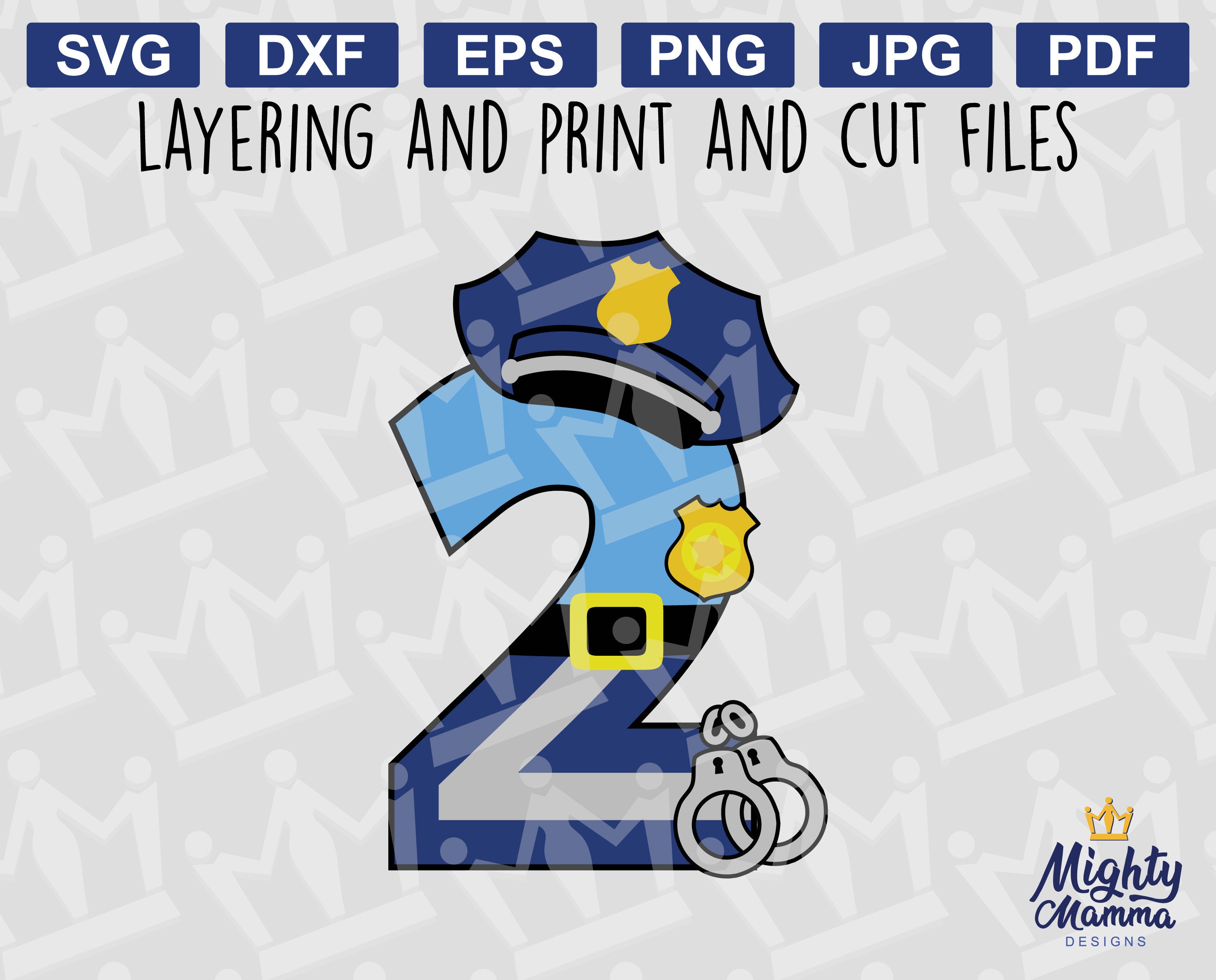 POLICEMAN 2 SVG Number Two POLICE Officer Second Birthday | Etsy