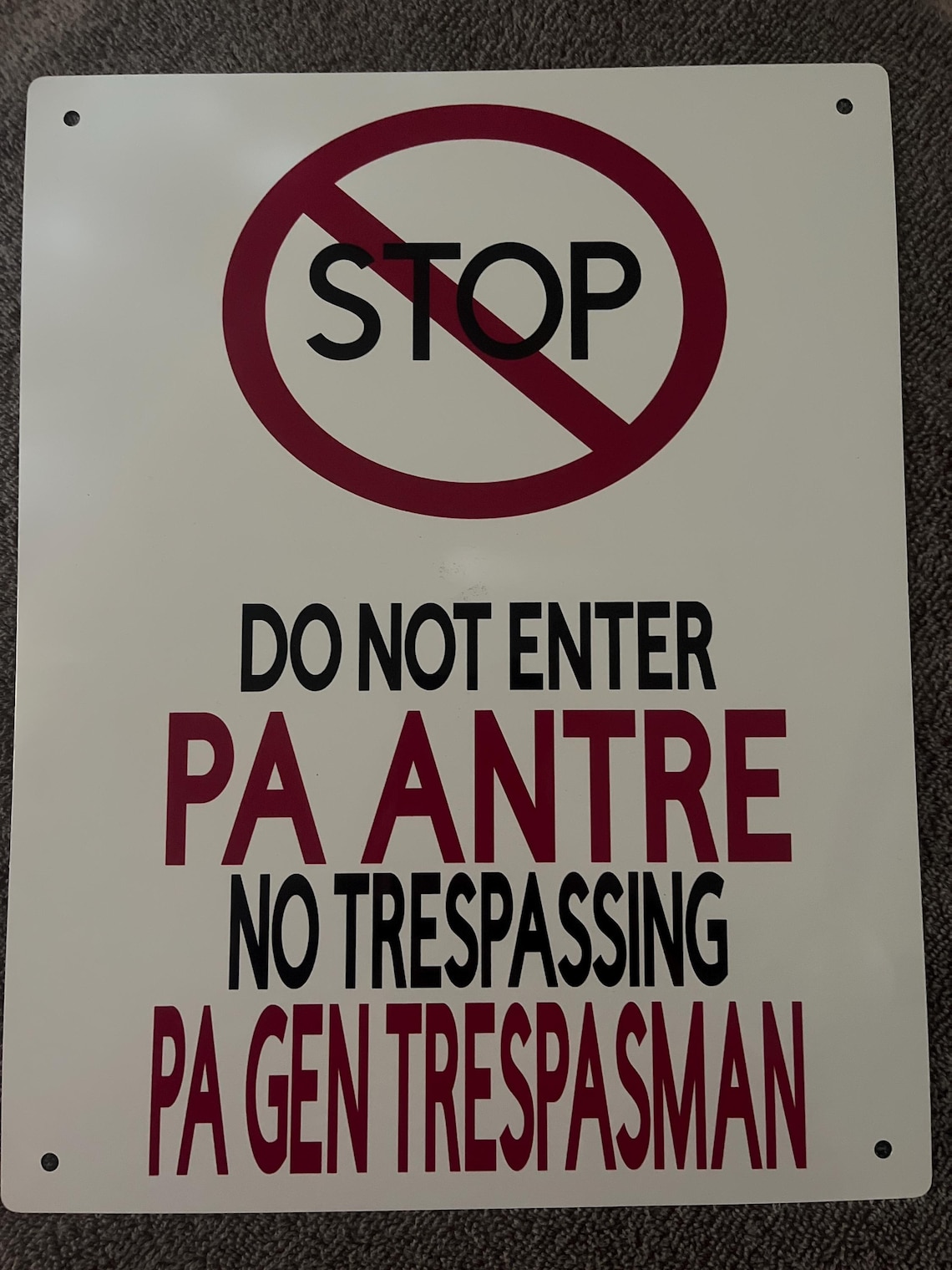 Haitian Creole - Do Not Enter Sign - Etsy