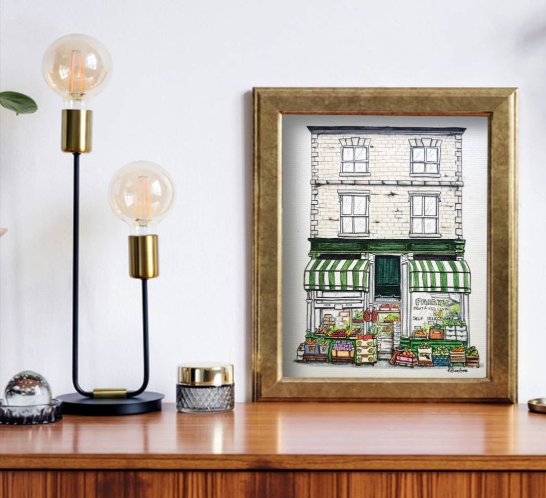 The High Street, Illustration Art Prints, Urban Sketching Illustrated ...