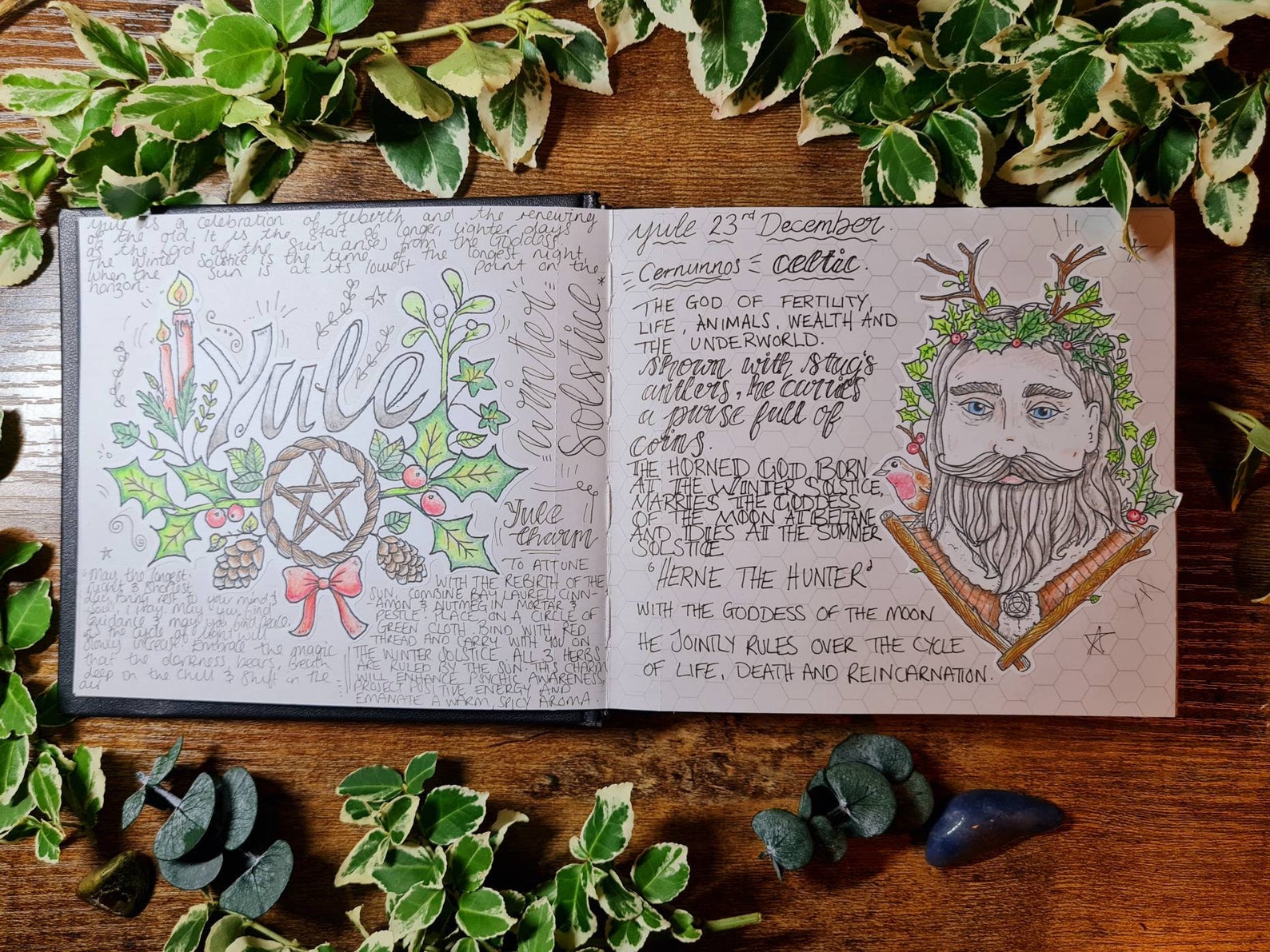 Yule Book of Shadows Stickers Spirit of Yule Colour in - Etsy UK