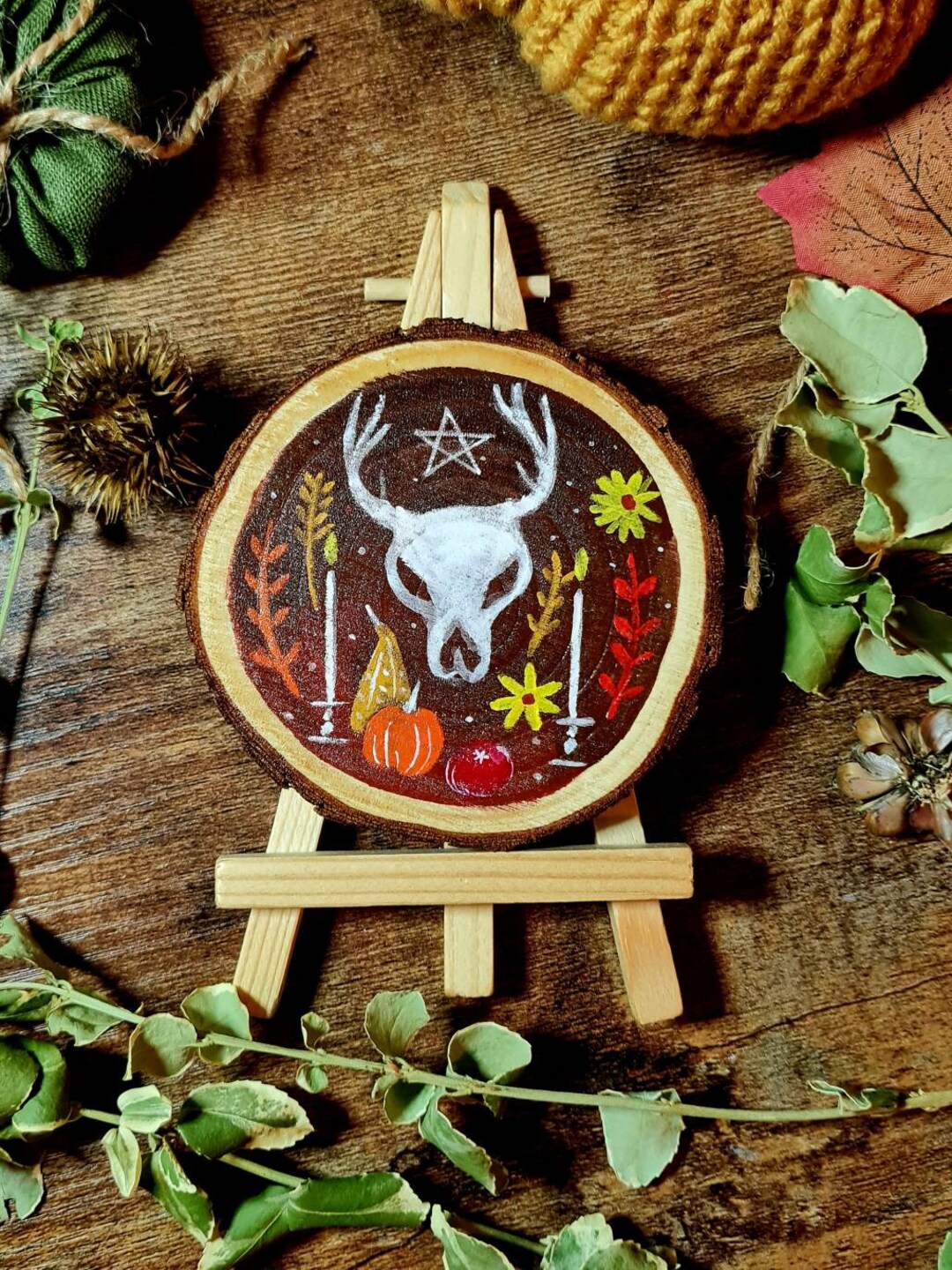 Samhain Shrine Altar Tile - Wiccan/pagan/witchcraft Hand Painted Wood ...