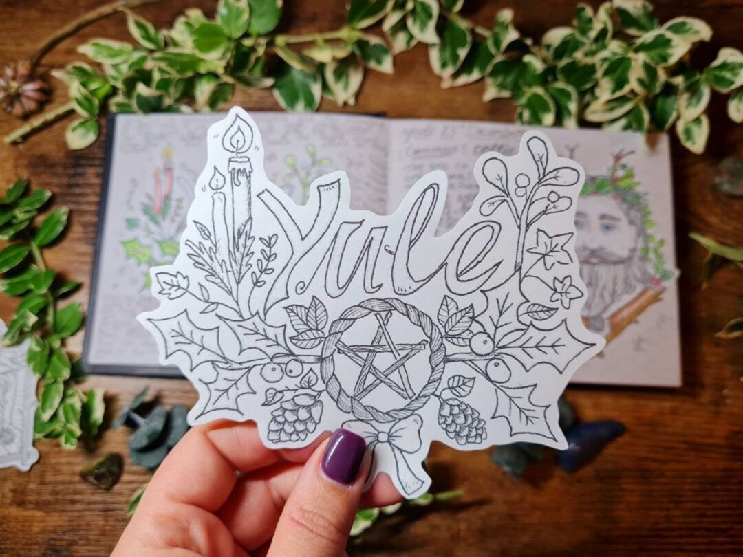 Yule Book of Shadows Stickers Spirit of Yule, Colour in Stickers - Etsy UK