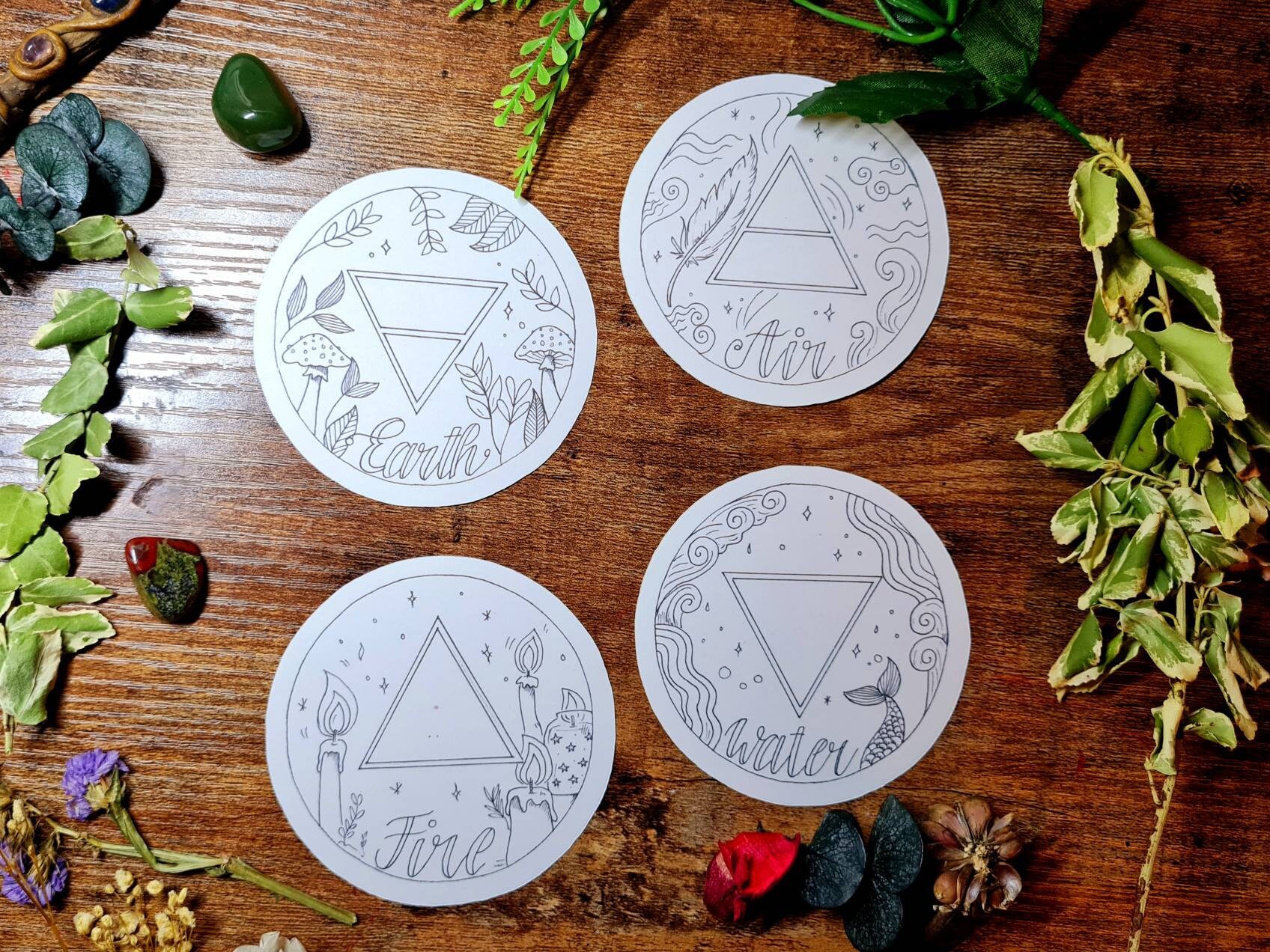 Elements Book of Shadows Colouring Stickers Forest Witch - Etsy