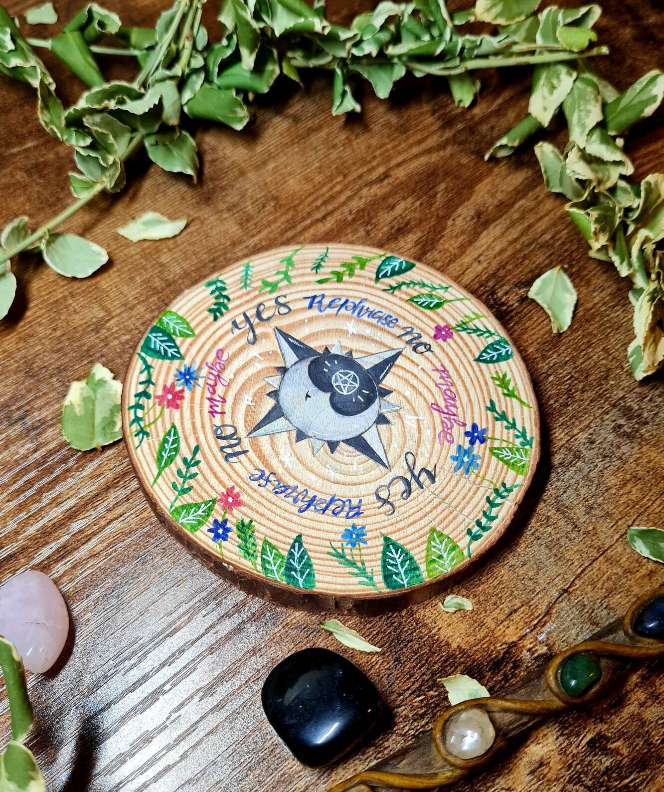 Watercolour Pendulum Board Hand Painted Divination Wood | Etsy