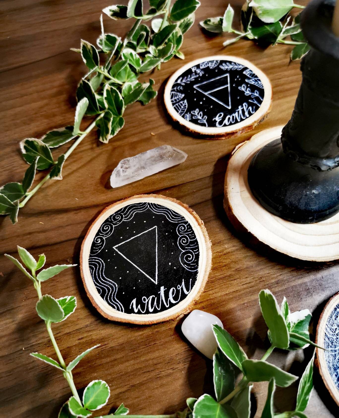 Altar Tiles Elements Set of 4 Pagan/witchcraft Hand - Etsy UK