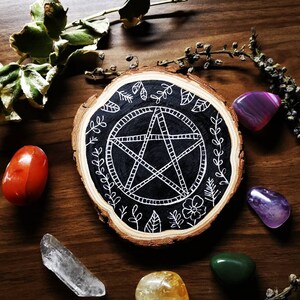Altar Tiles Wiccan/pagan/witchcraft Hand Painted Wood Slice. Sabbat ...