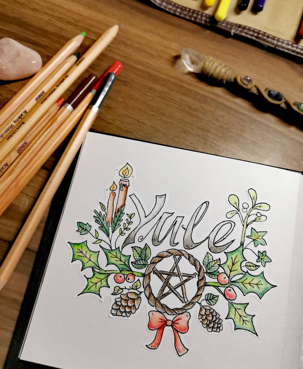 Yule Book of Shadows stickers spirit of yule colour in | Etsy